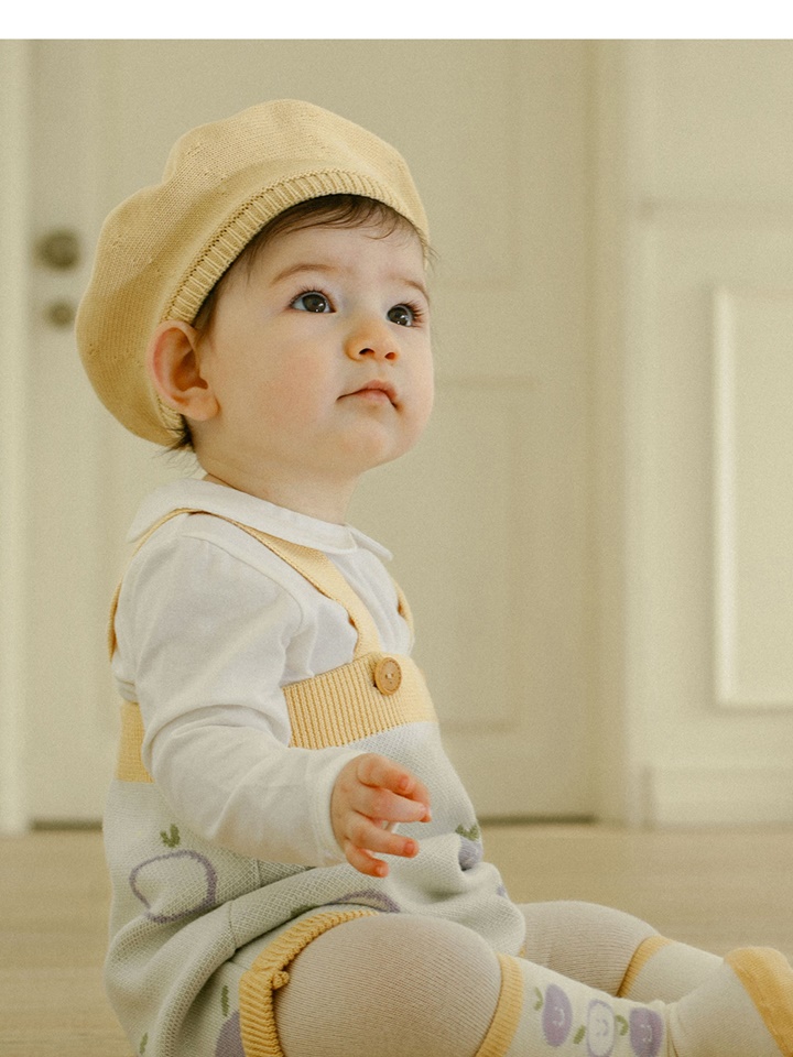 Purple Berry Knit Baby Overalls - KKAMI