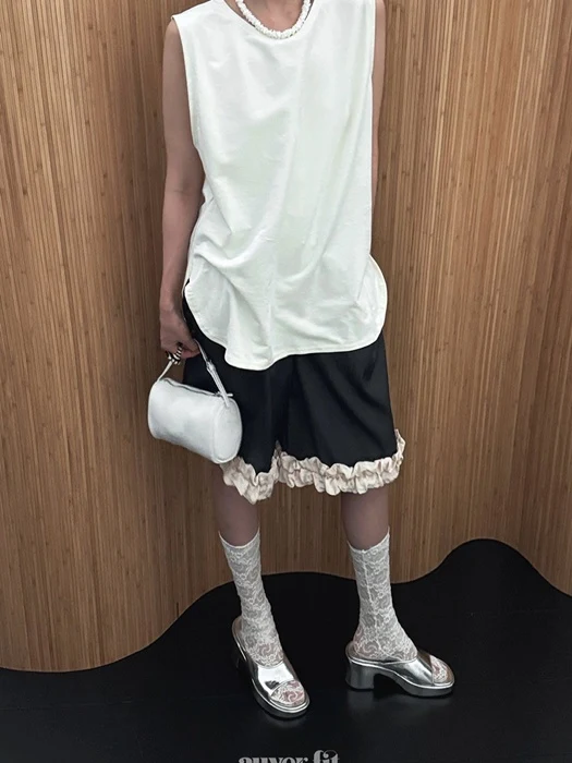Open Frill Half Pants - KKAMI