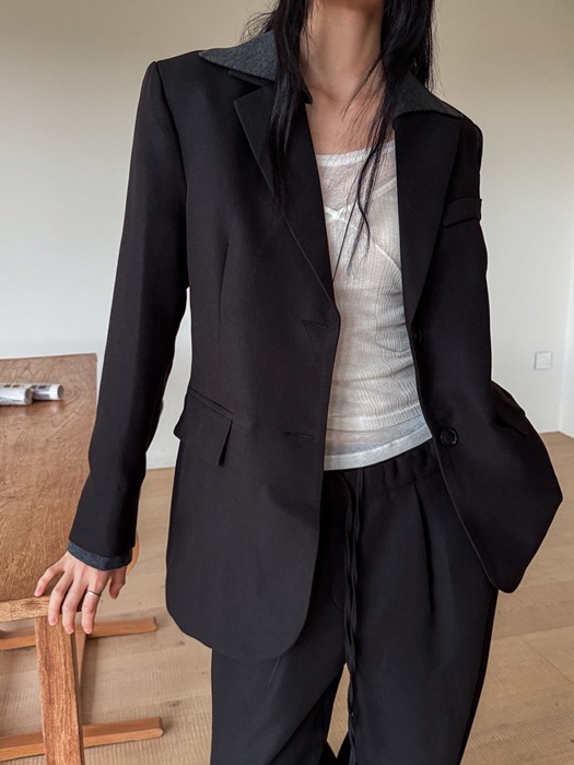 Cigarette Blazer Jacket (Detachable Collar) - KKAMI