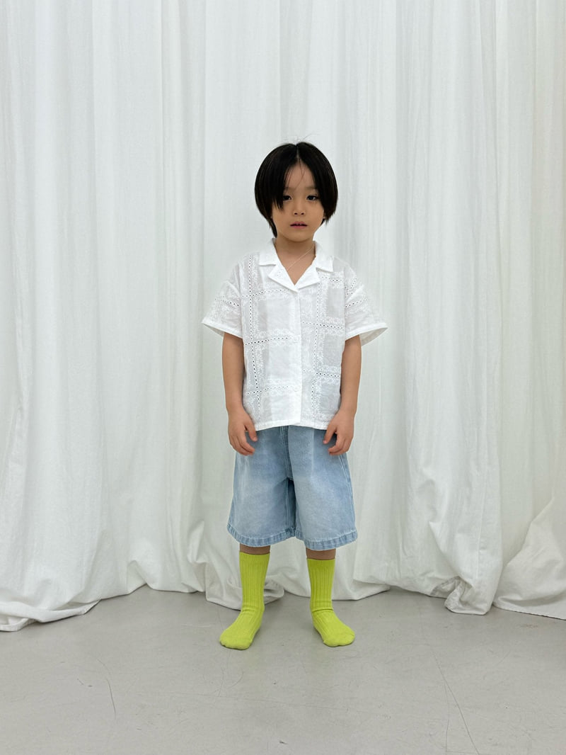 Heart Rivet Half Denim Pants - KKAMI